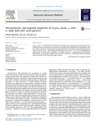 Thermoelectric and magnetic properties of Ca3Co4-xCuxO9+ δ with x = 0.00, 0.05, 0.07, 0.10 and 0.15