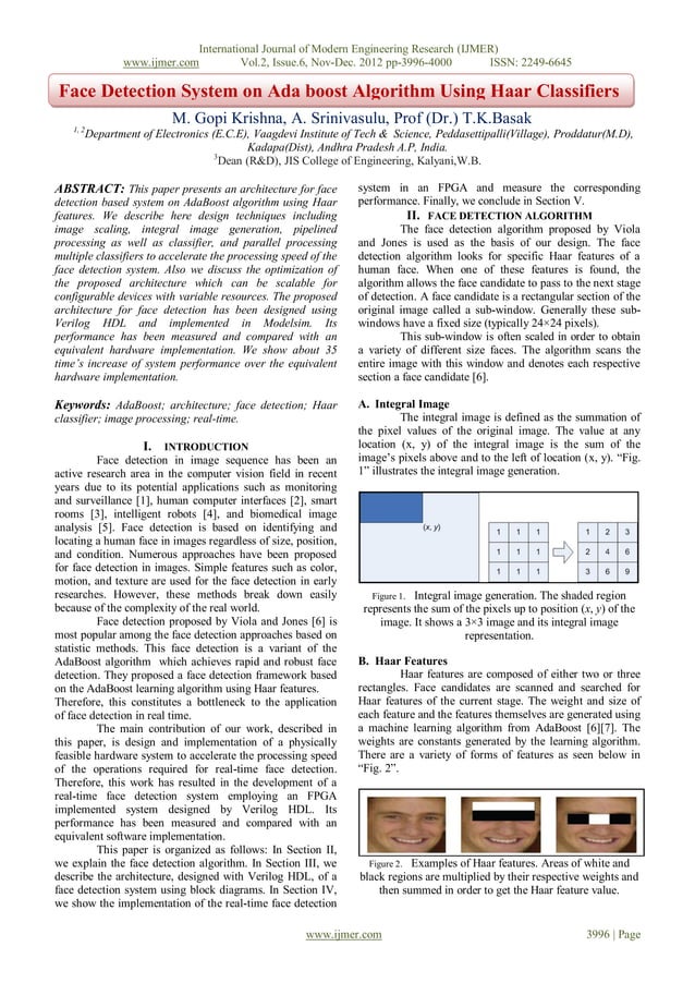Face Detection System on Ada boost Algorithm Using Haar Classifiers | PDF | Computing ...