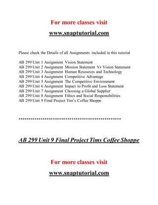 Ab 299 Enhance teaching - snaptutorial.com