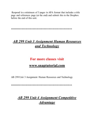 Ab 299 Enhance teaching - snaptutorial.com