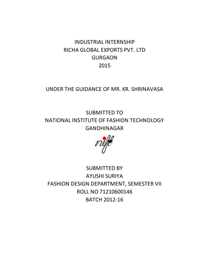 INDUSTRIAL INTERNSHIP | DOCX