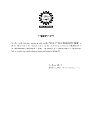 Seminar- Robust Regression Methods | PDF