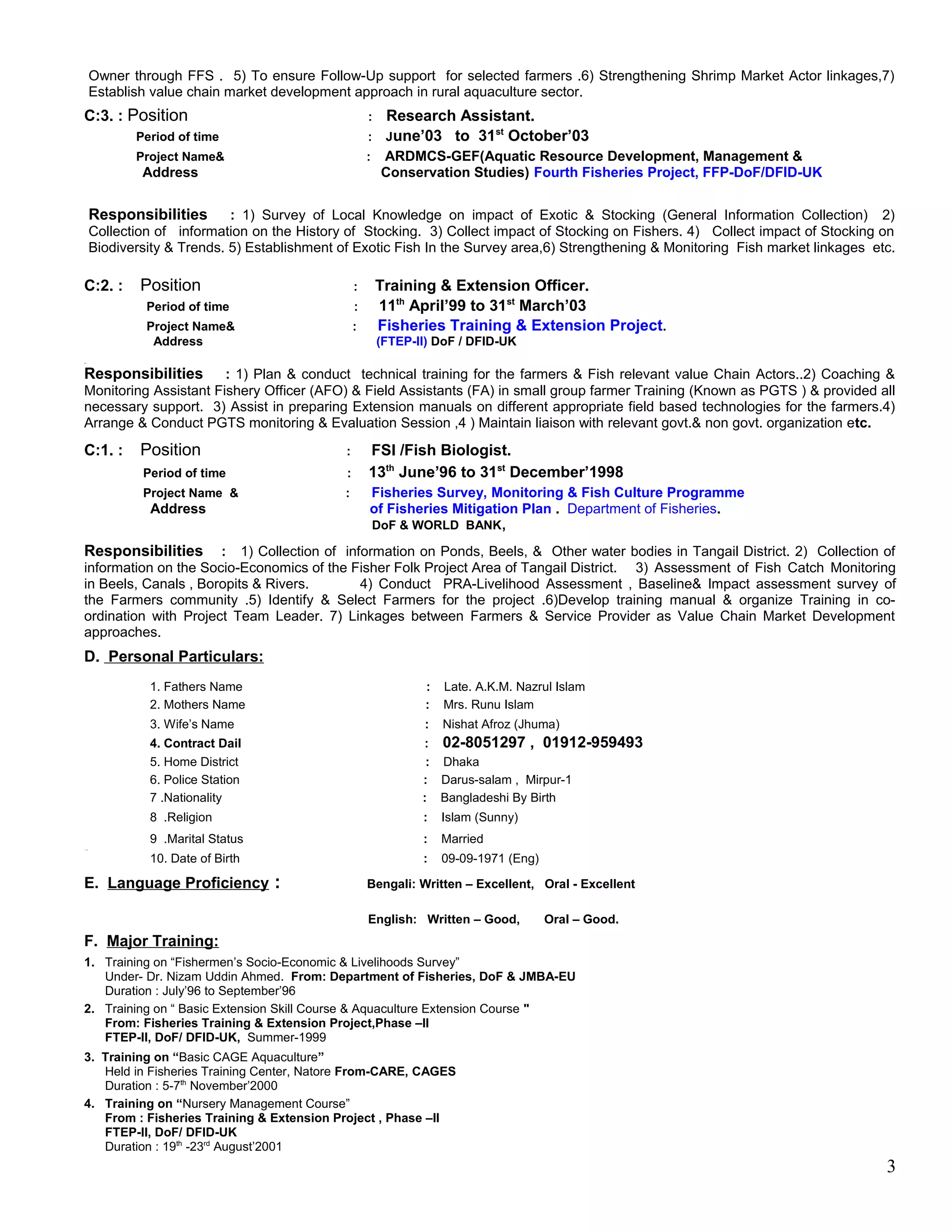 CV-1. Md.Kamal Hossain. | PDF
