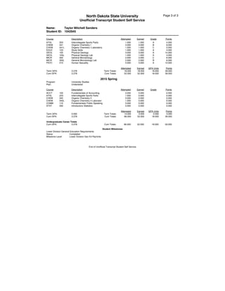 Unofficial Transcript 2015 | PDF | Undergraduate Education | College ...