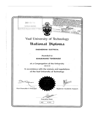 National Diploma Electrical Engineering | DOCX