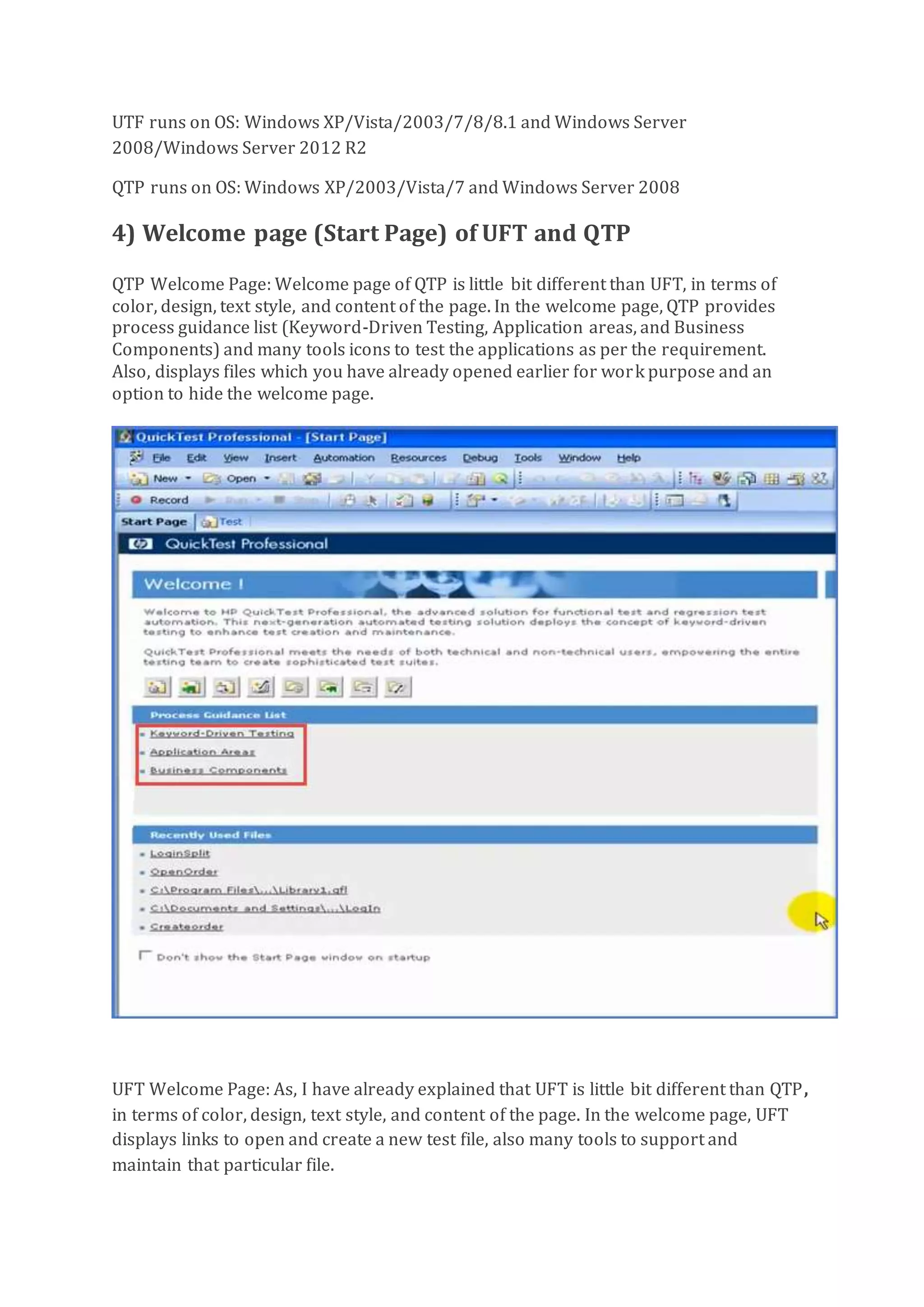 UFT- New features and comparison with QTP | PDF