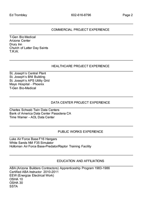 Ed Trombley's Resume 2016 | PDF
