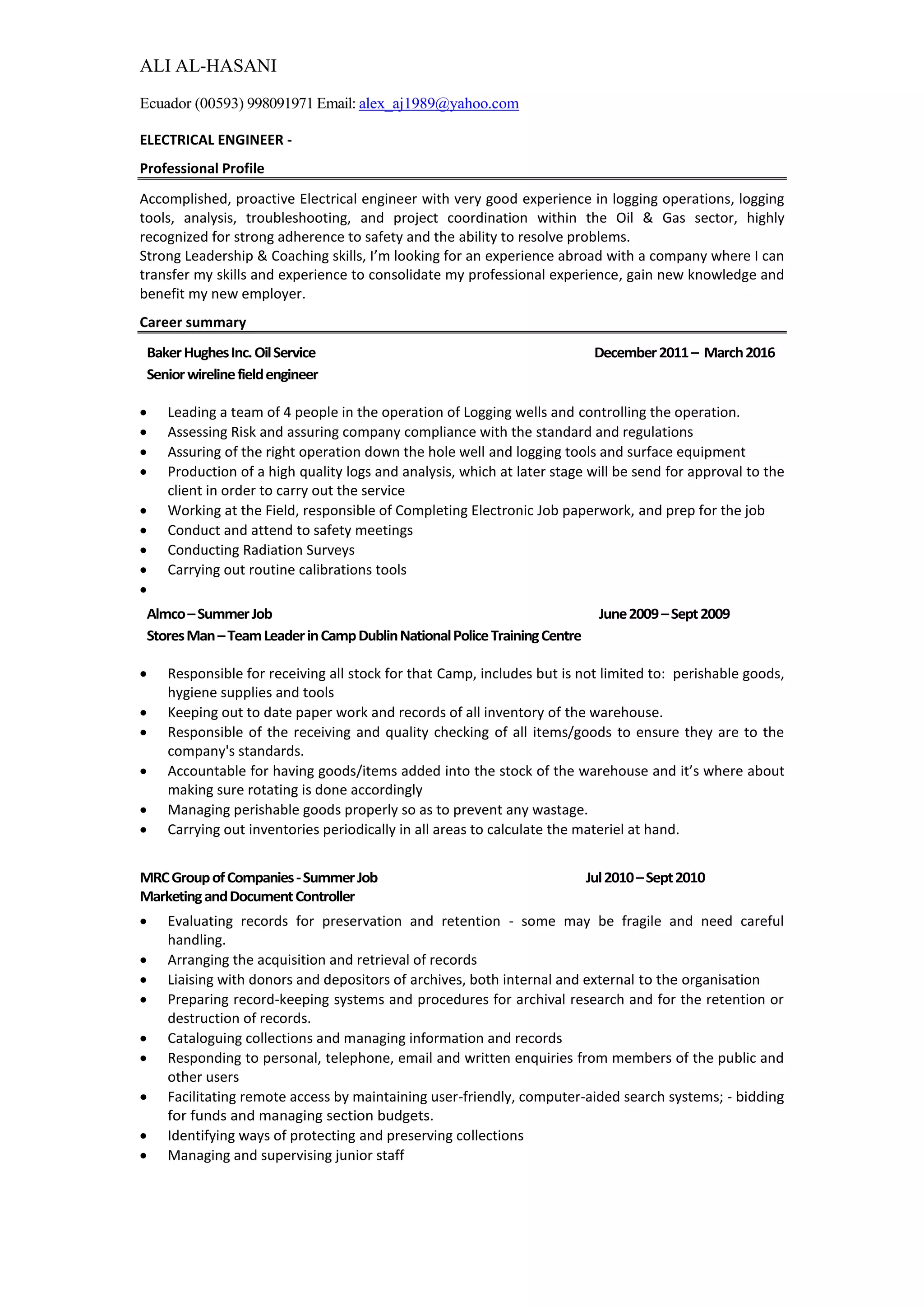 CV-Ali Alhasani 2016 | PDF