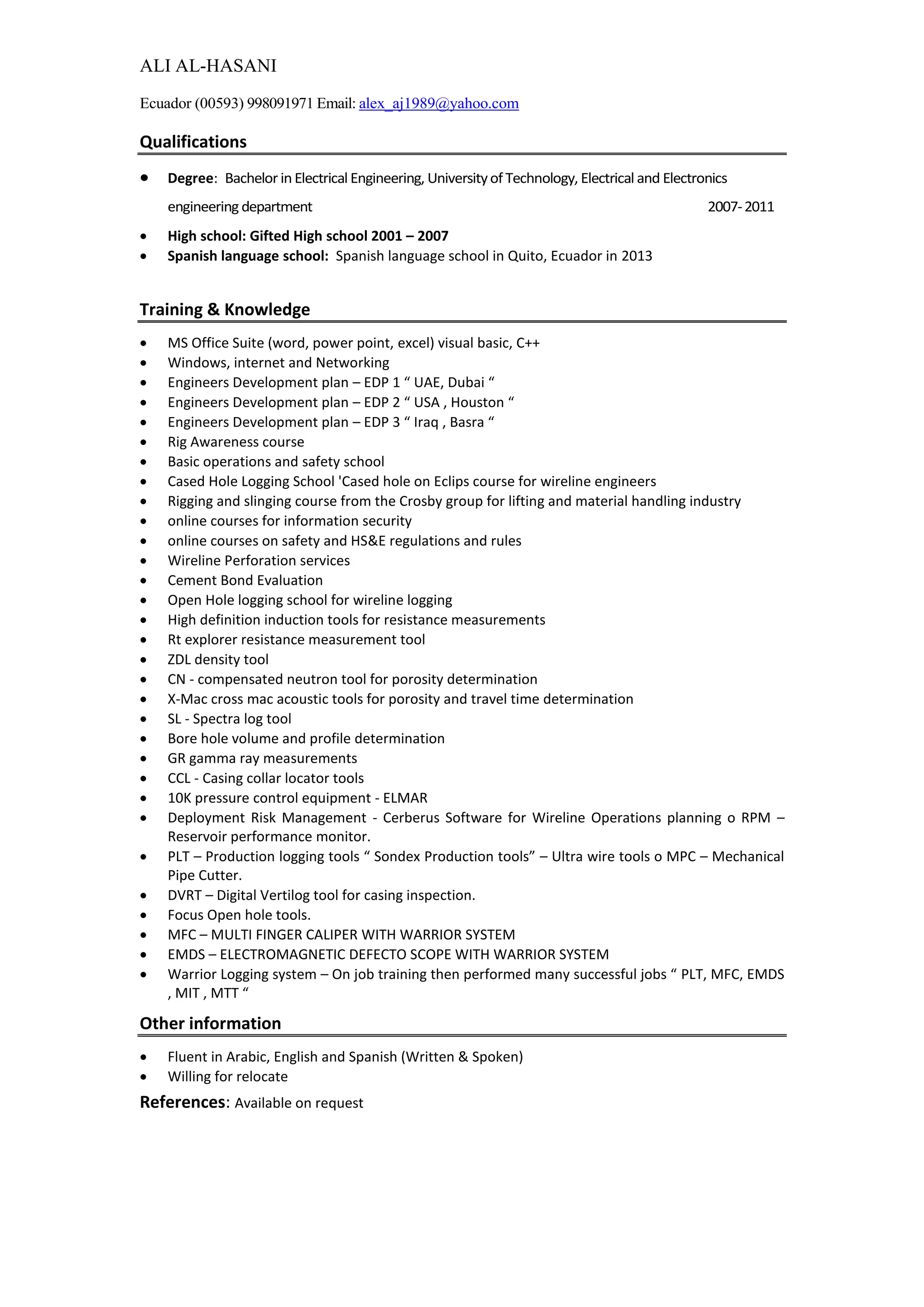 CV-Ali Alhasani 2016 | PDF