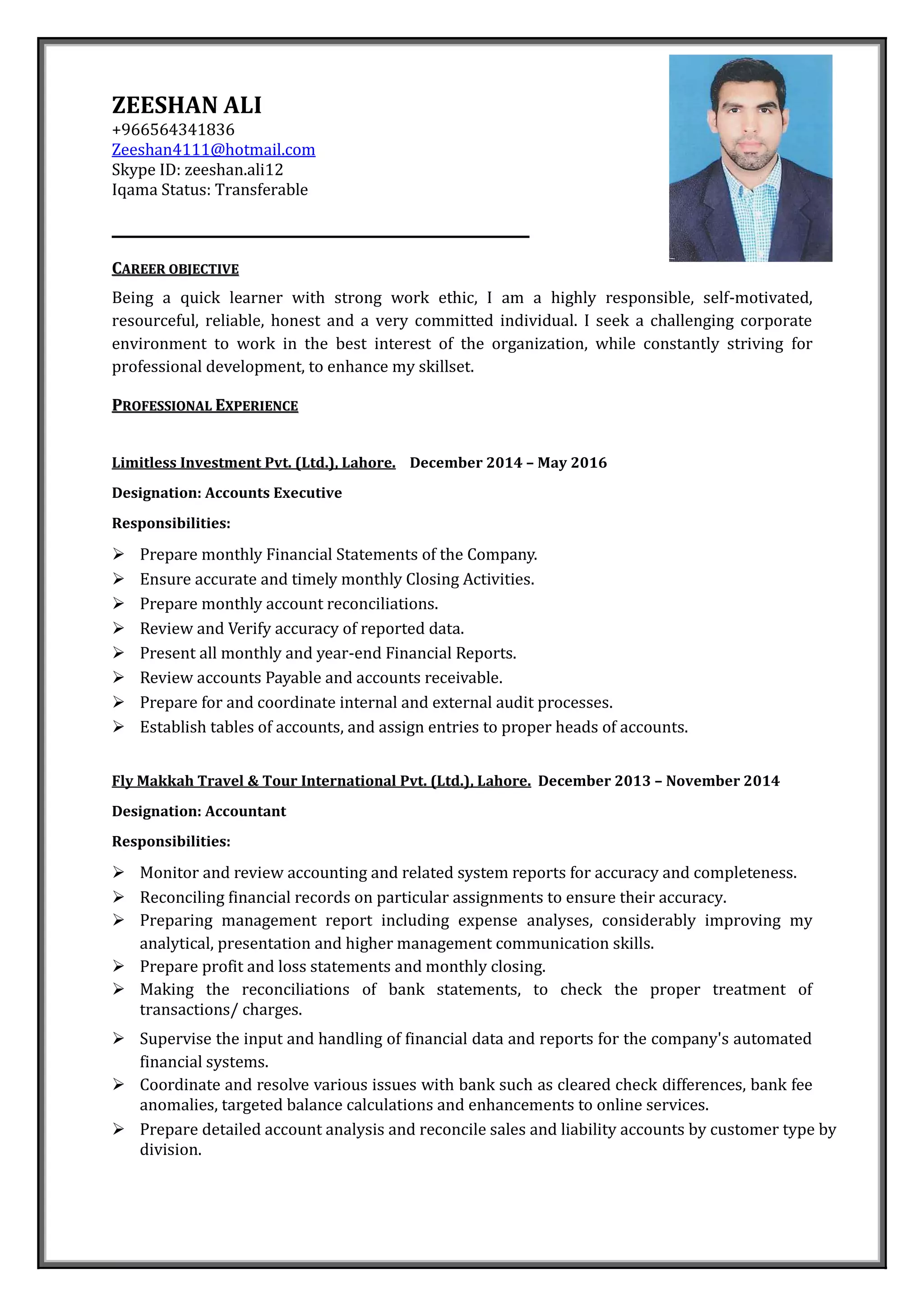 Zeeshan Ali (Cv) | PDF