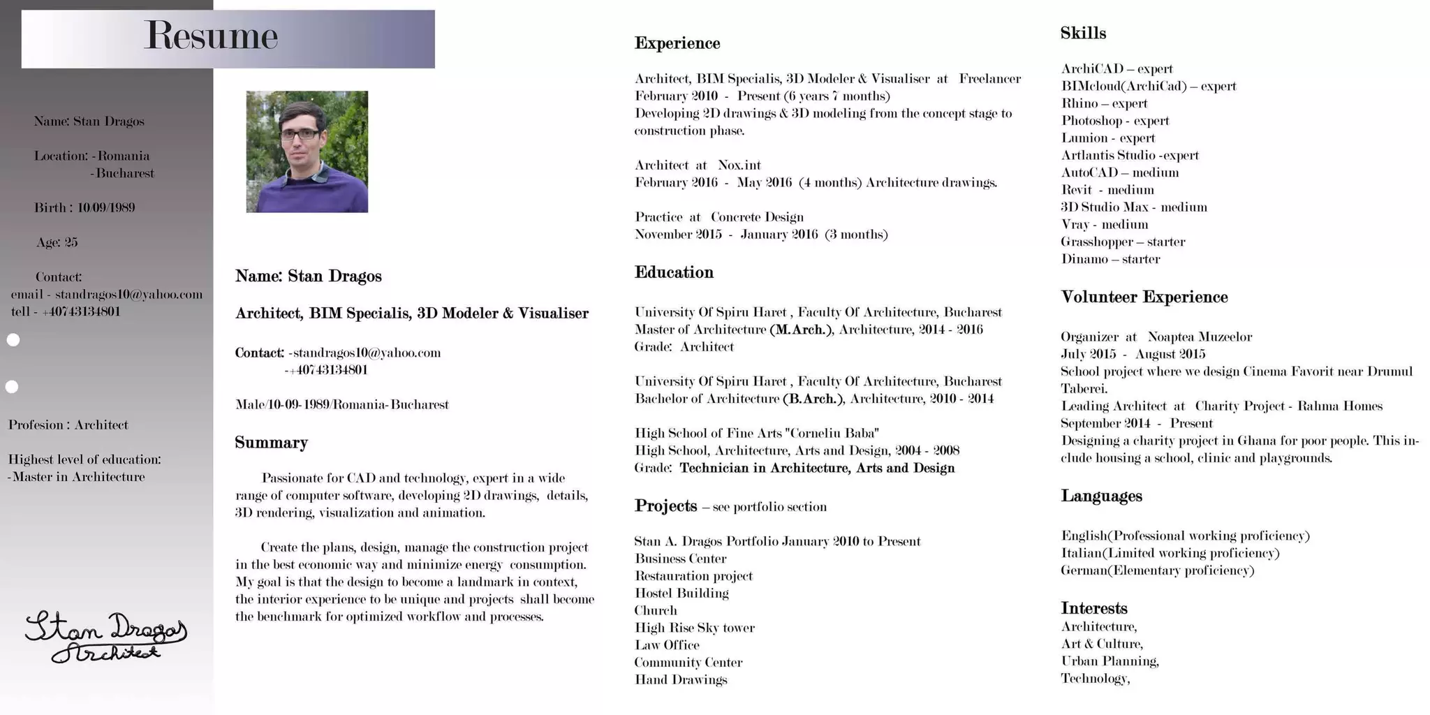 ARH. Stan Dragos | PDF