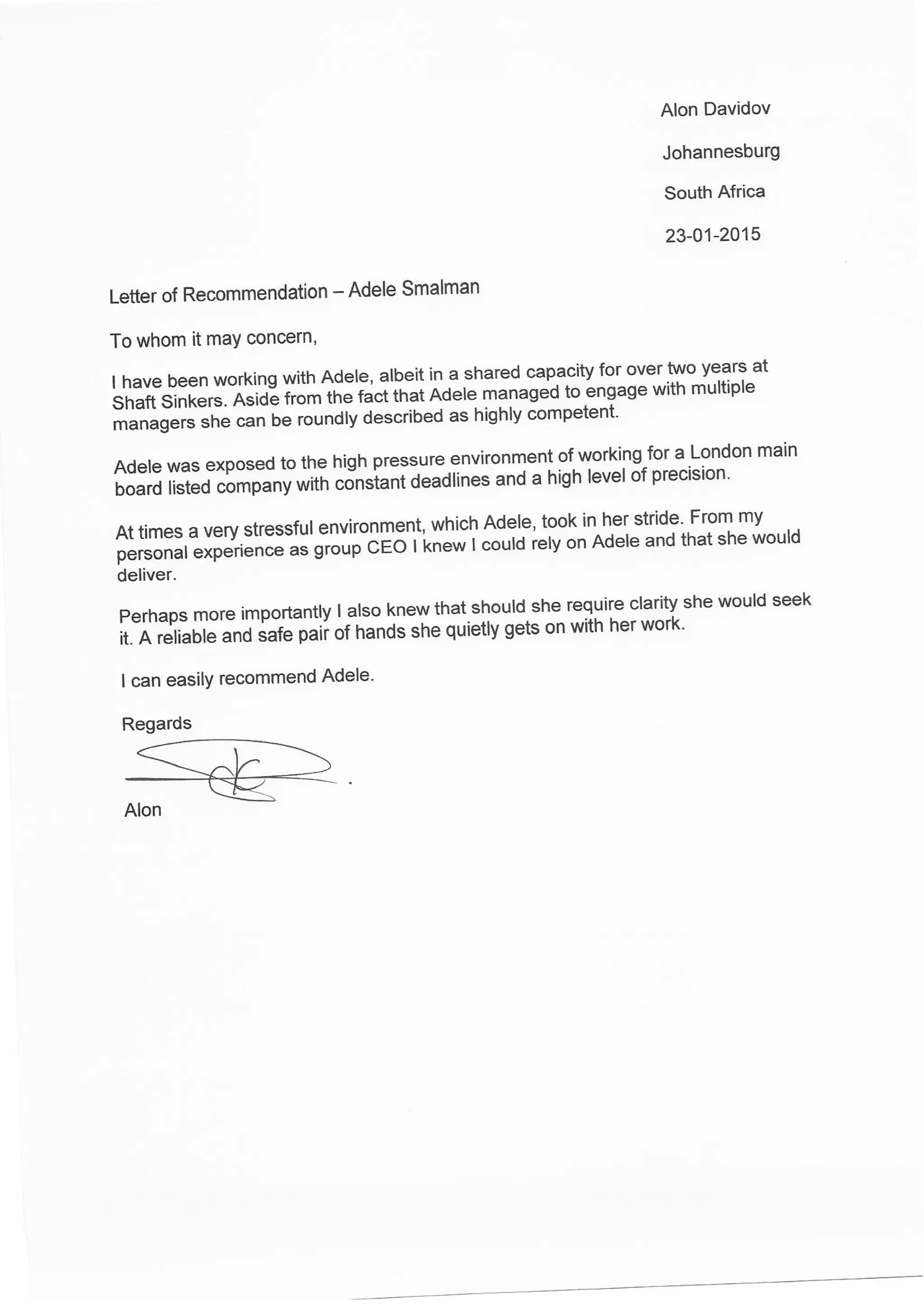 Reference Letter- Alon Davidov (signed) | PDF