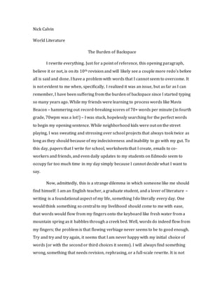 The Burden of Backspace | DOCX