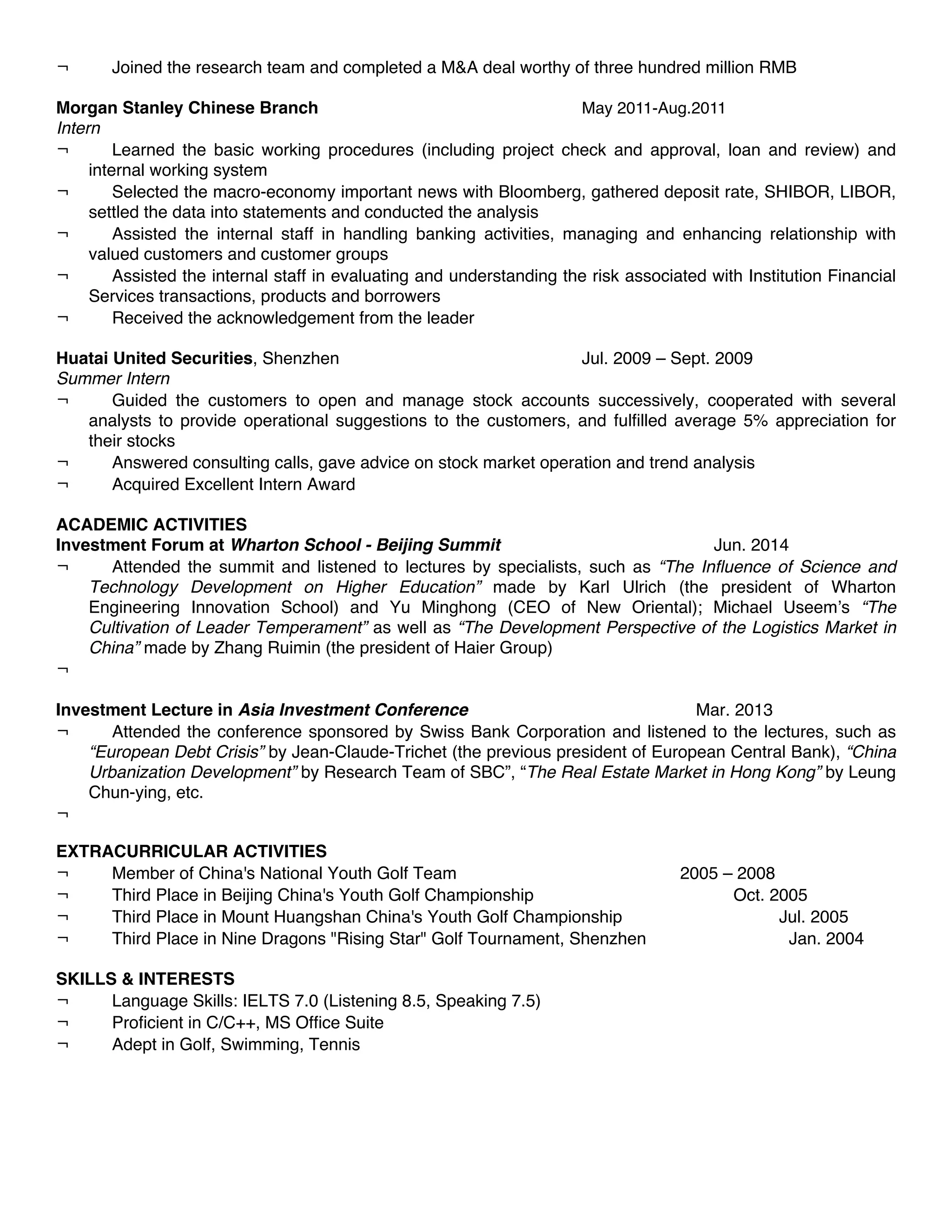 Tian Tan`s CV | PDF