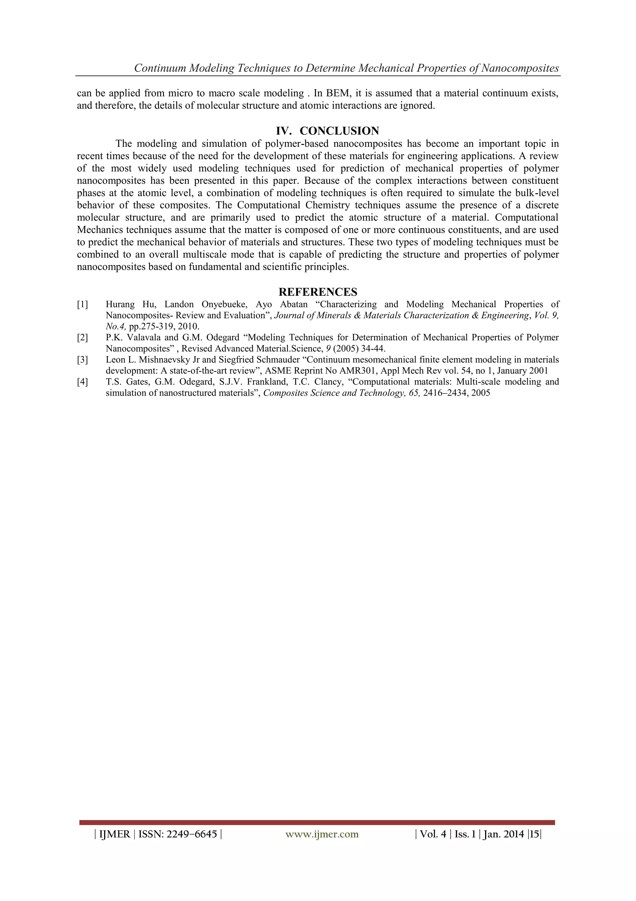 Continuum Modeling Techniques to Determine Mechanical Properties of ...