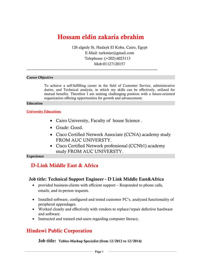 last-cv HOSSAM ZAKARIYA for jop - Copy22 | PDF