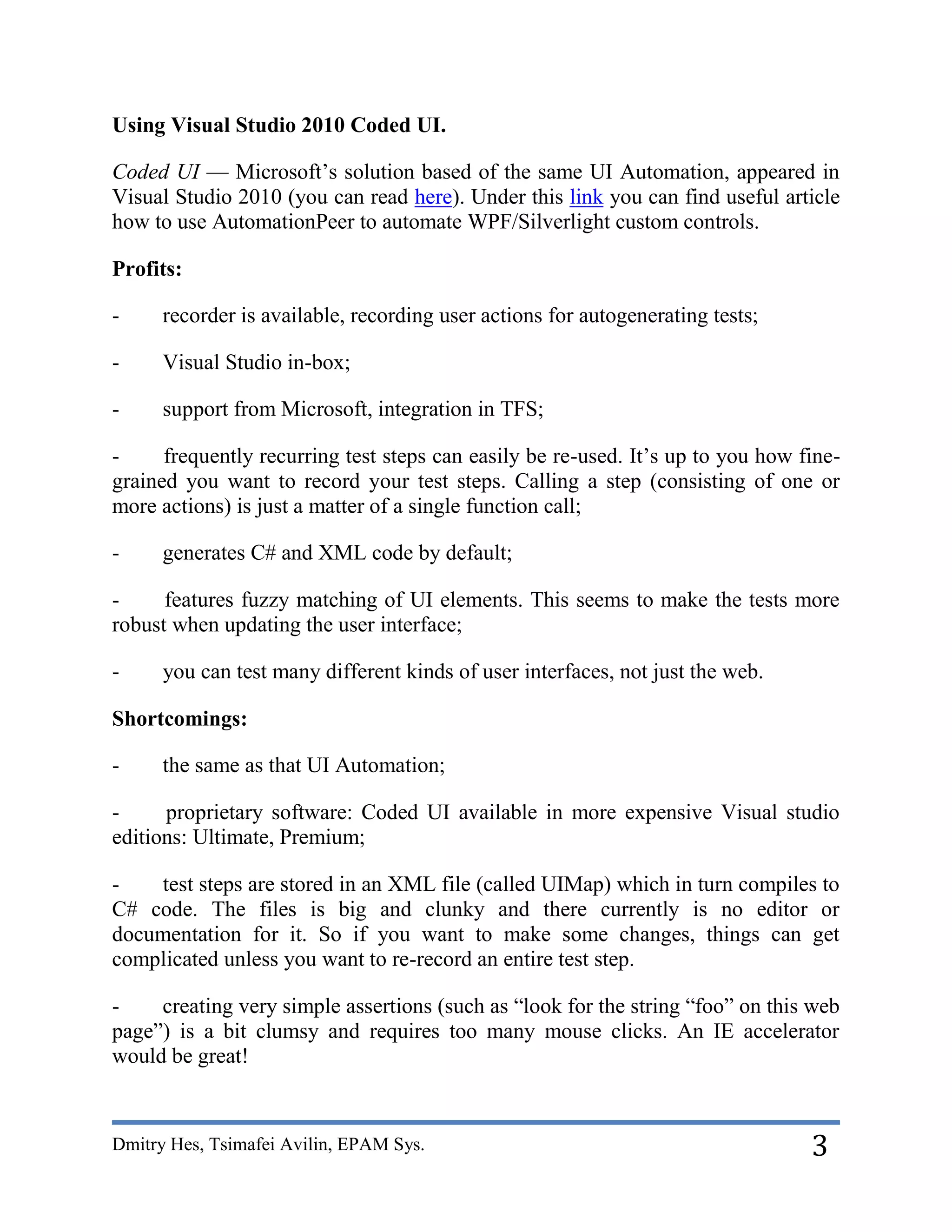 UI Automation_White_CodedUI common problems and tricks | PDF