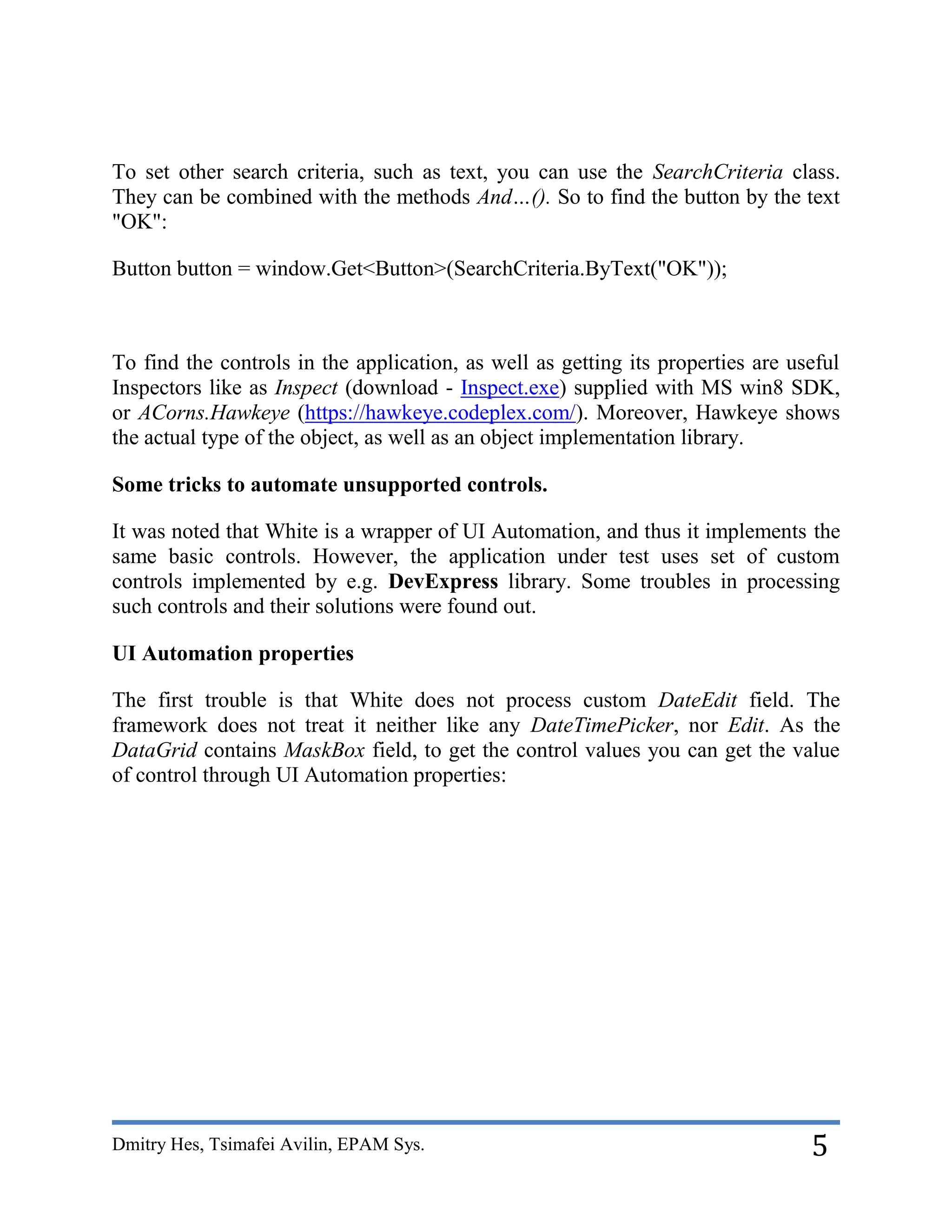 UI Automation_White_CodedUI common problems and tricks | PDF