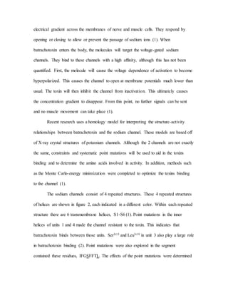 Batrachotoxin | DOCX | Chemistry | Science
