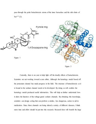 Batrachotoxin | DOCX | Chemistry | Science