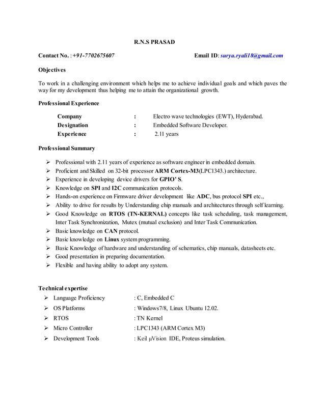 Surya resume | DOCX | Operating Systems | Computer Software and Applications