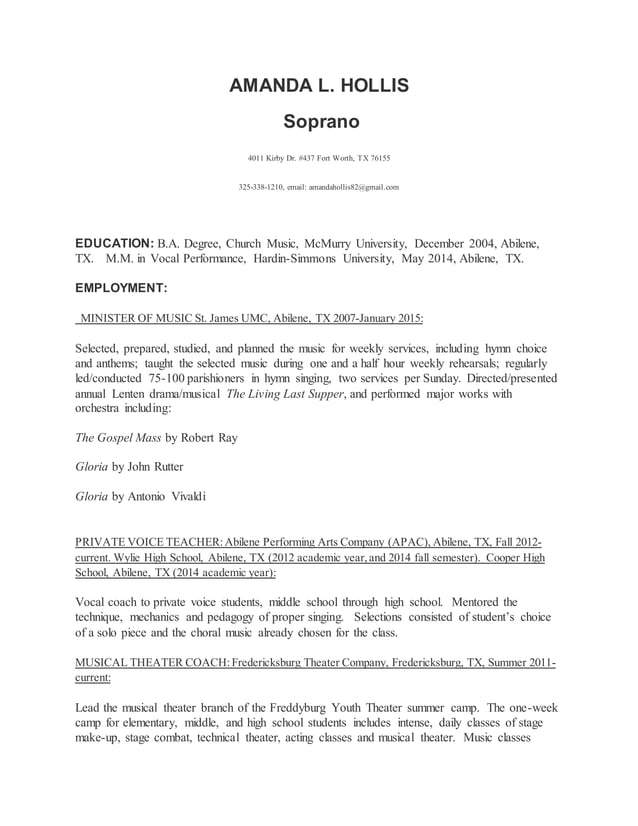 employment and performance resume | PDF