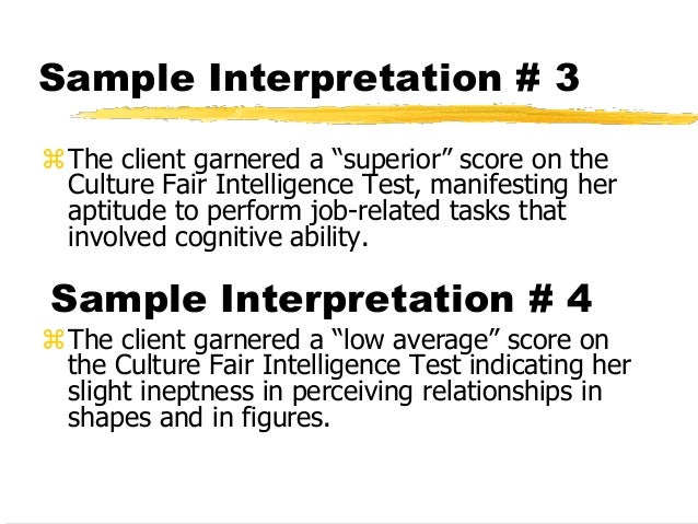 Culture Fair Intelligence Test (CFIT) Manual