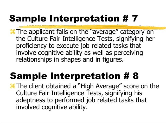 Culture Fair Intelligence Test (CFIT) Manual