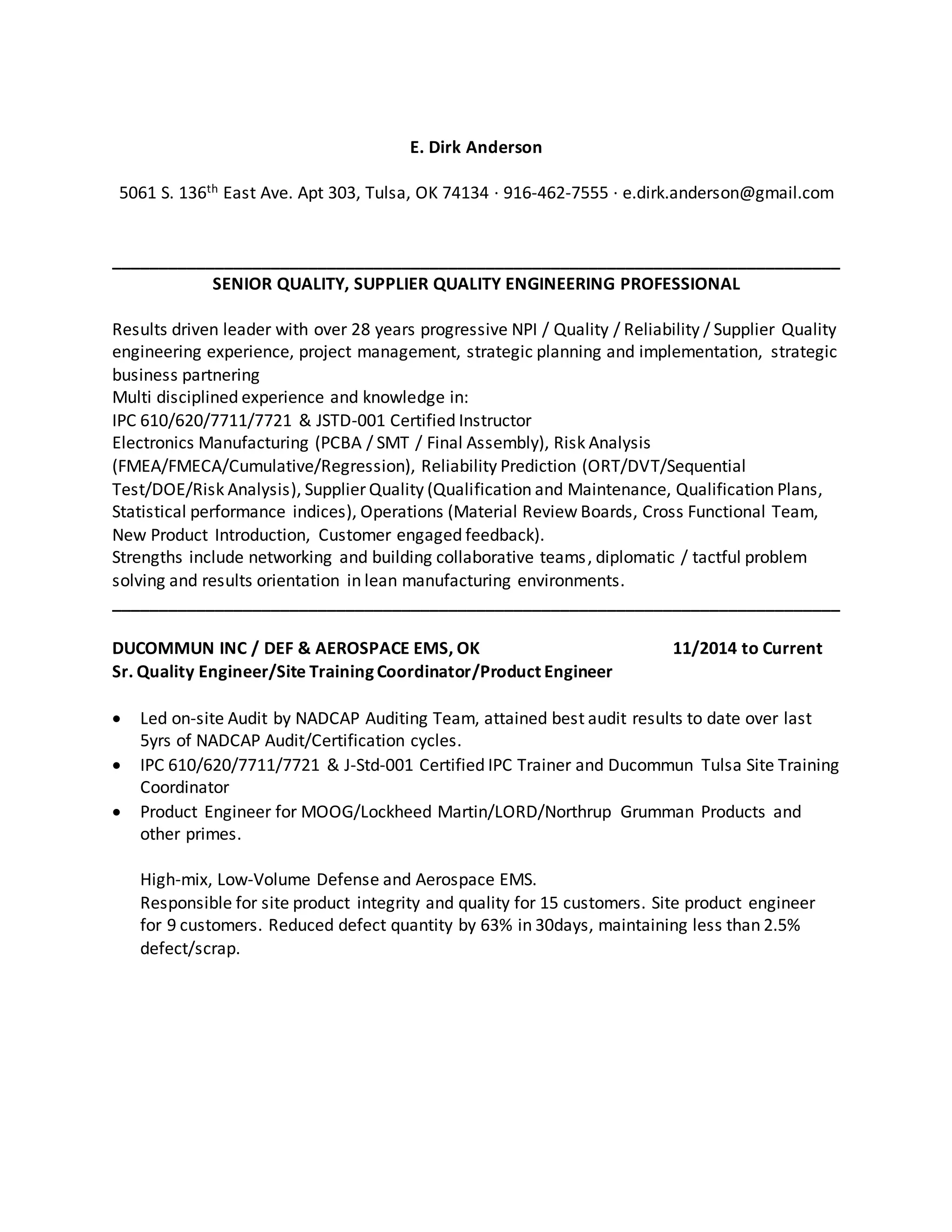 Dirk Anderson 2015 Resume | DOCX