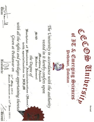 mushtak bachelor certificate | PDF