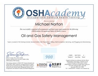 Oil And Gas Safety Management | PDF