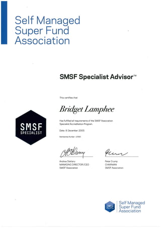 SMSF Association Specialist Certificate | PDF