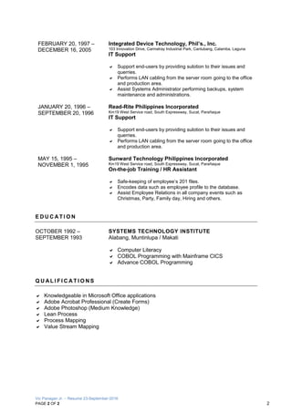 Vic Panagan Resume_23SEP2016 | PDF