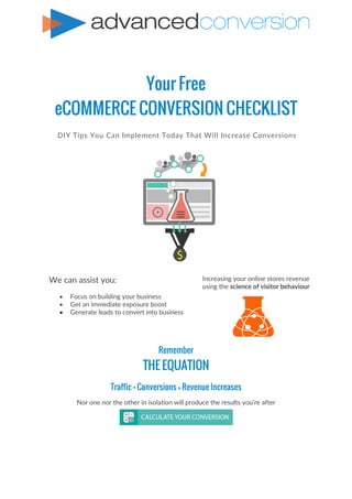 eCOMMERCE CONVERSION CHECKLIST | PDF