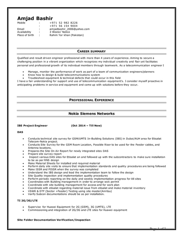 Amjad Resume Mar 2015 | DOCX | Computer Networking | Computing
