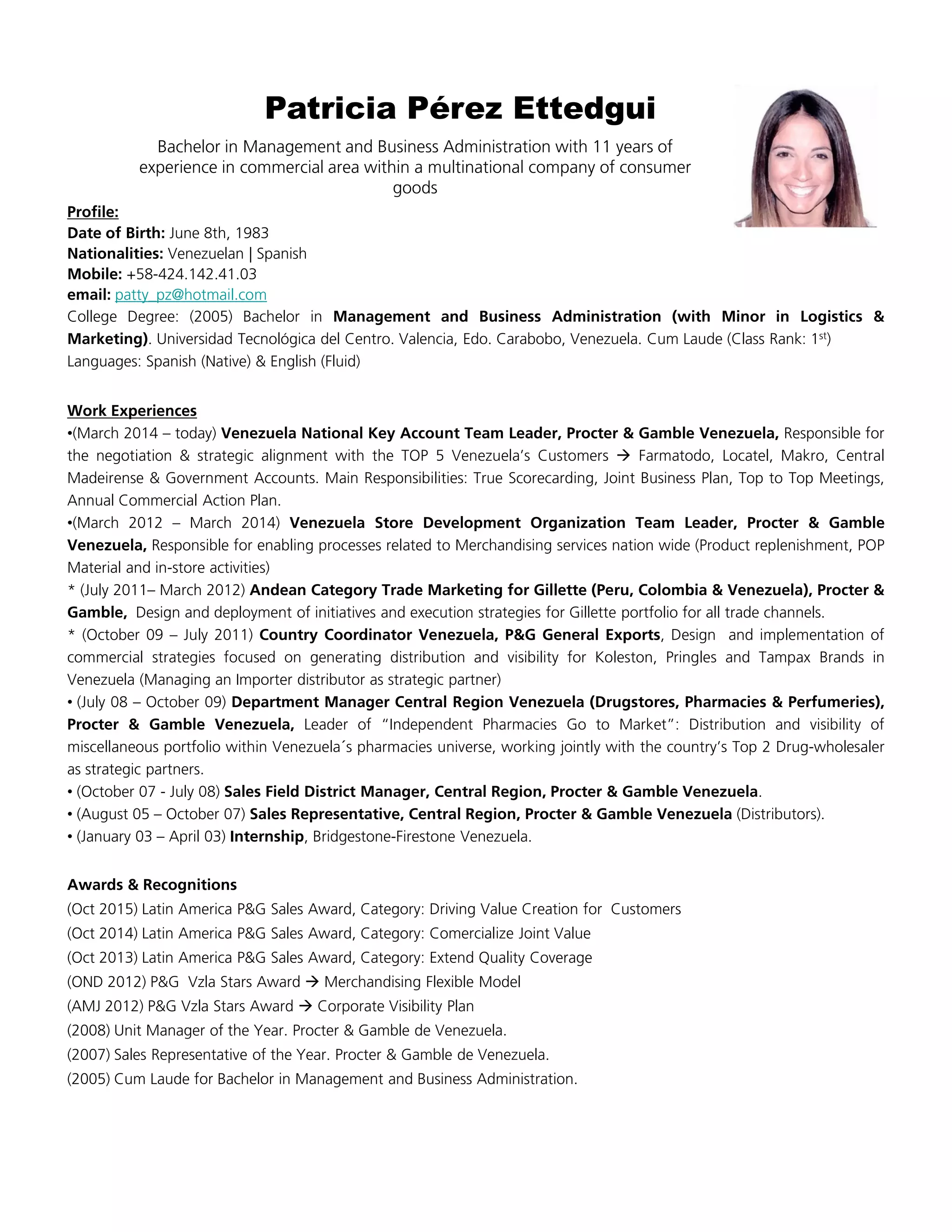 CV Patricia Perez Nov16 | PDF