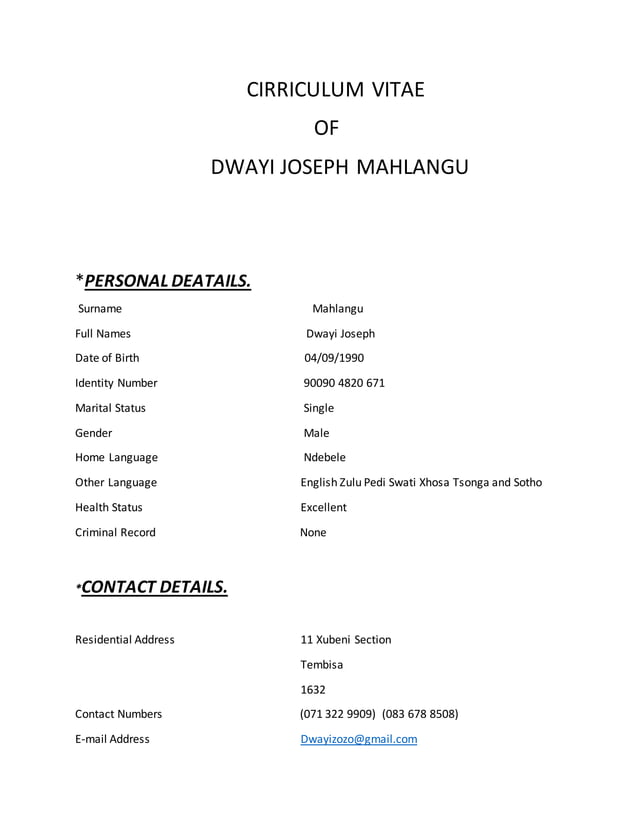 CIRRICULUM VITAE | PDF