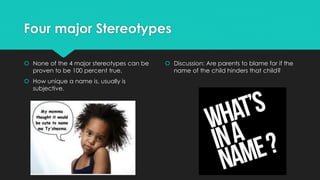 Black Names and Stereotypes (1) | PPT