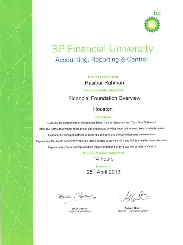 Financial Foundation Overview - BP Financial University | PDF