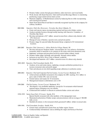 Chef Valentino Resume 2016 | DOCX