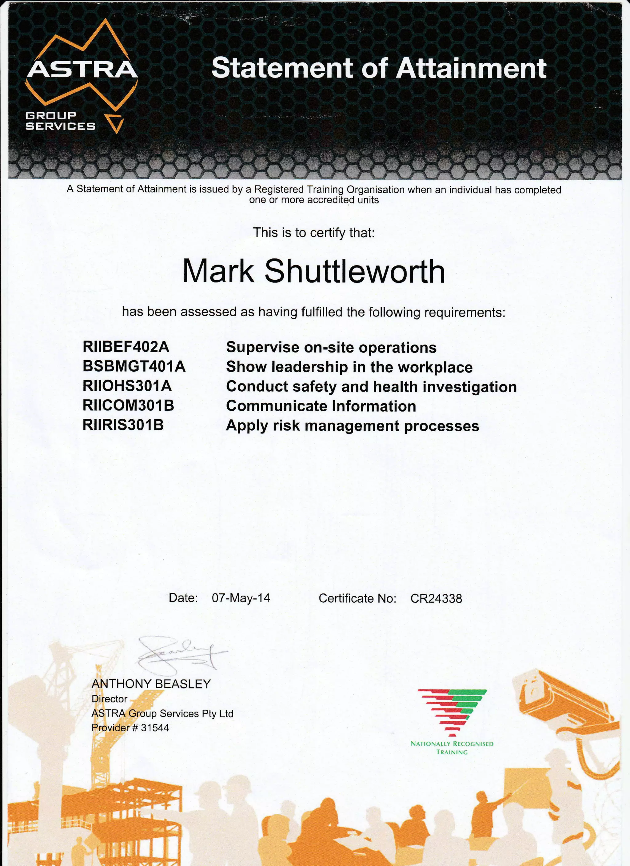 Front line management certificate | PDF