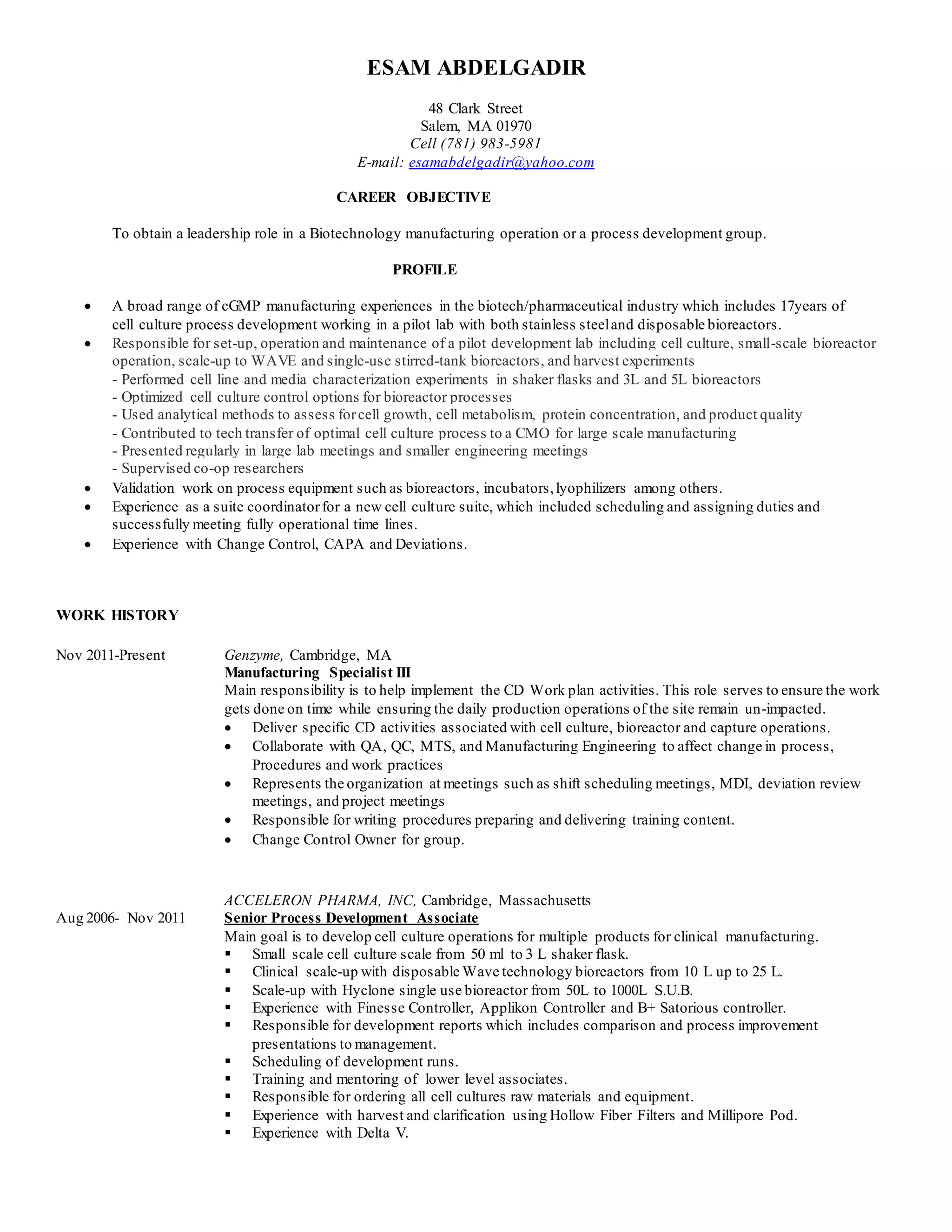 Esams resume2015-1 | DOCX