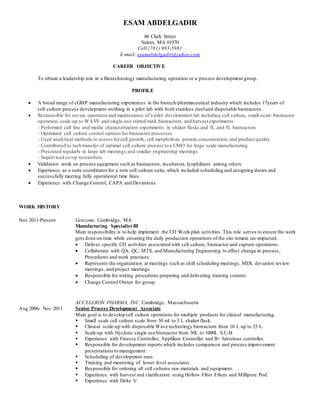 Esams resume2015-1 | PDF