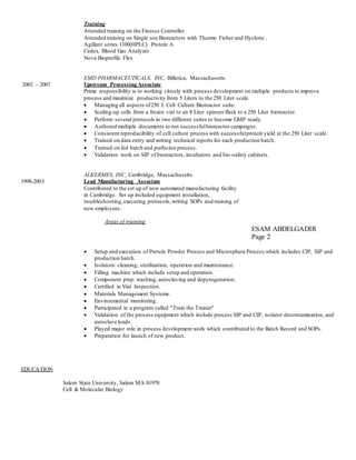Esams resume2015-1 | PDF