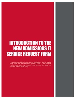 Introduction to the New Admissions IT Service Request Form | PDF