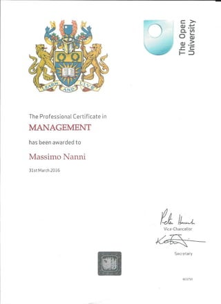The Professional Certificate in Management | PDF