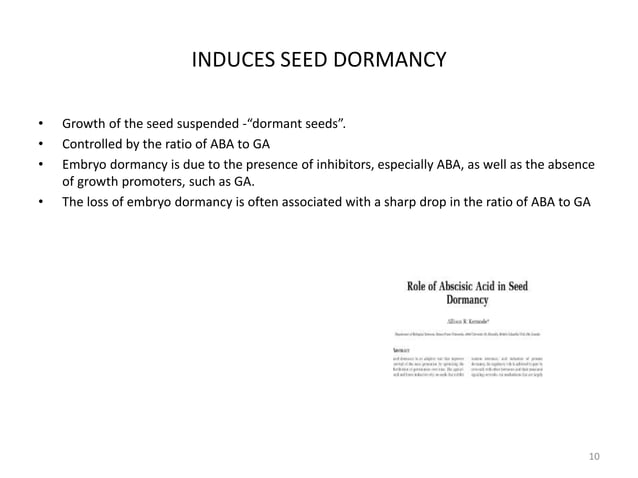Abscisic acid biosynthesis and function | PPTX | Chemistry | Science