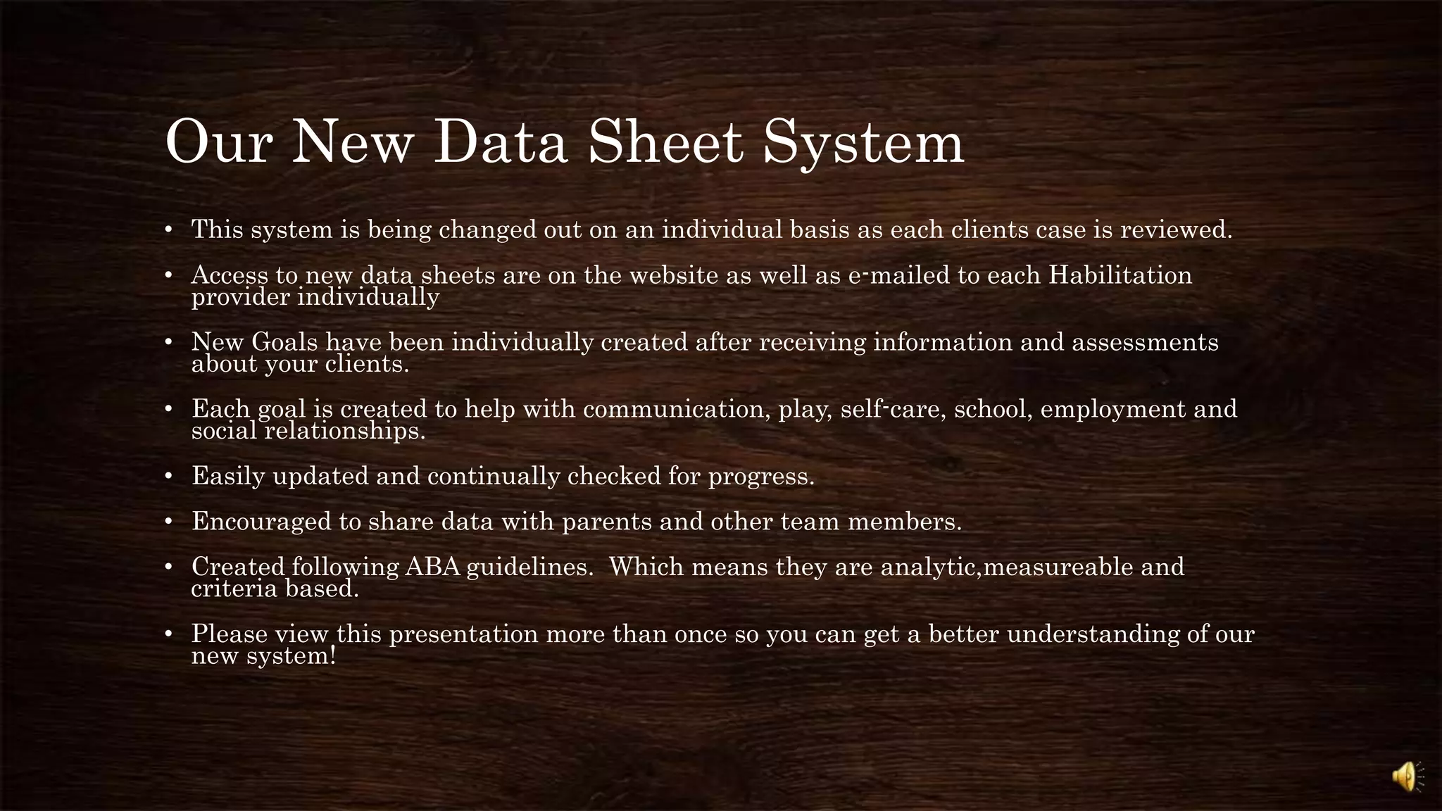Aba new habilitation data sheets | PPSX