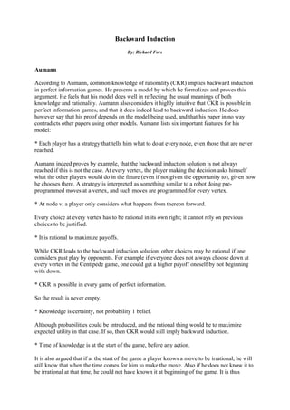 Backward Induction | PDF