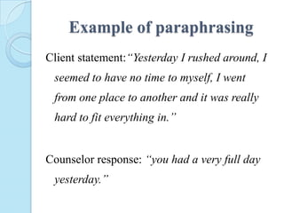 Skills in Counseling | PPT